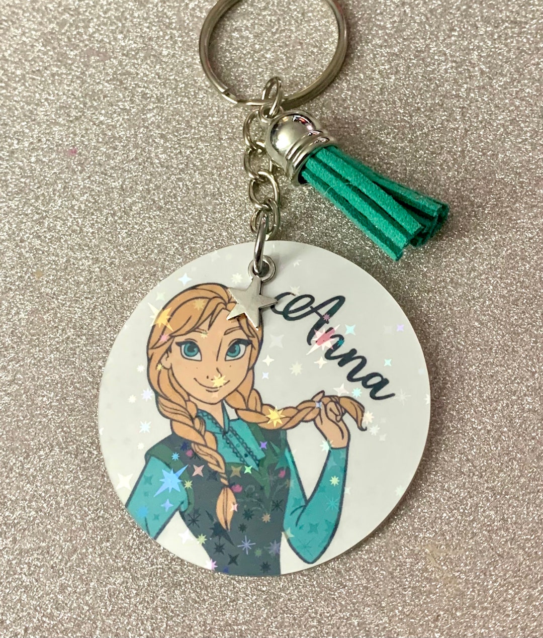 Anna, Frozen! Disney Inspired Personalised Keyring. Handmade Novelty ...