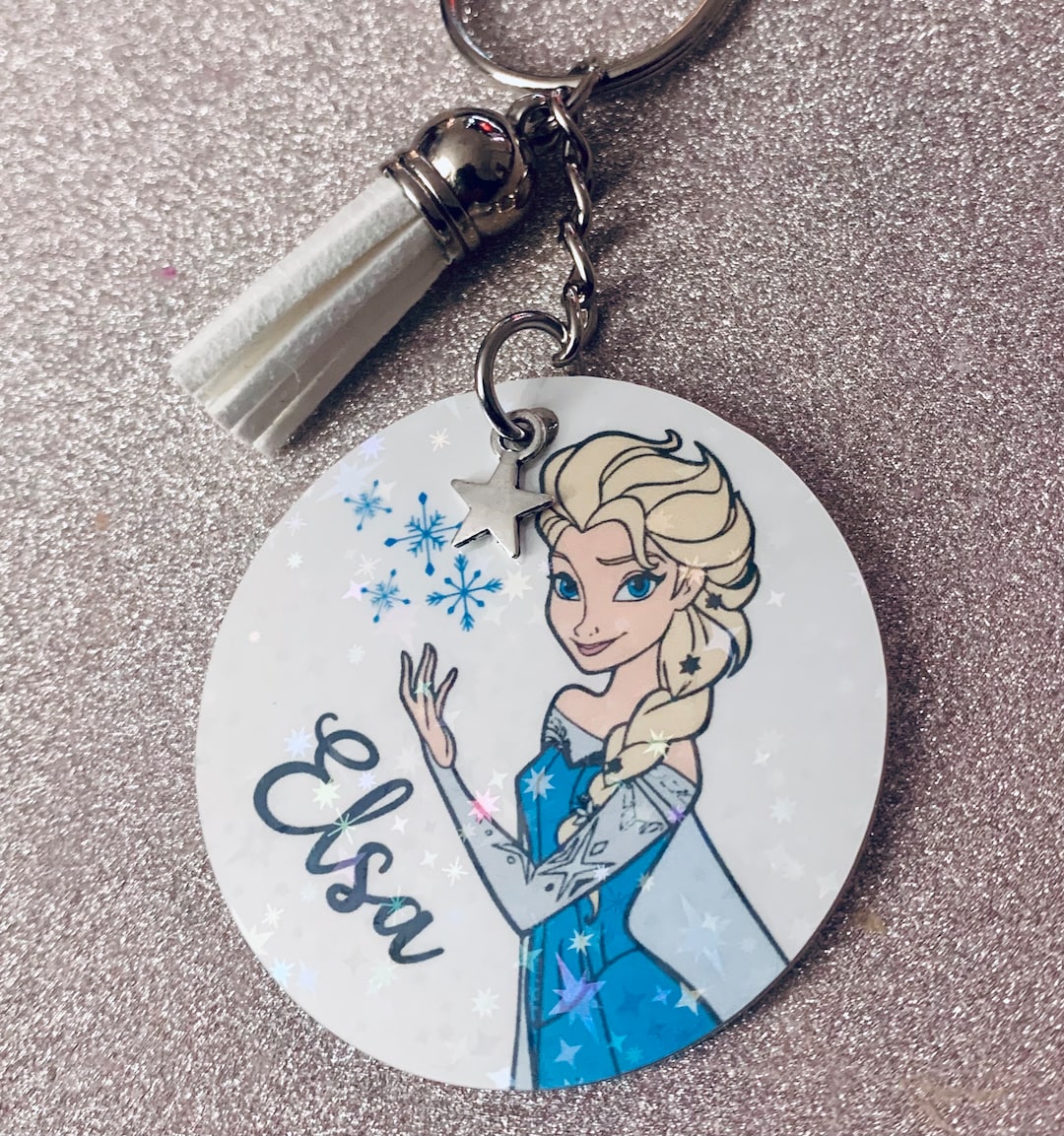 Elsa, Frozen! Disney Inspired Personalised Keyring. Handmade Novelty ...