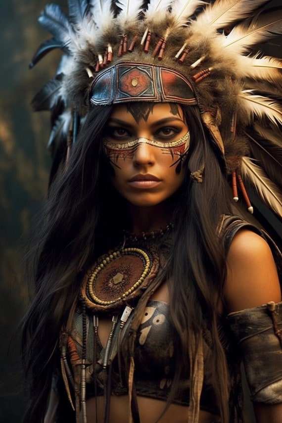 Native American Warrior Princess Drawing