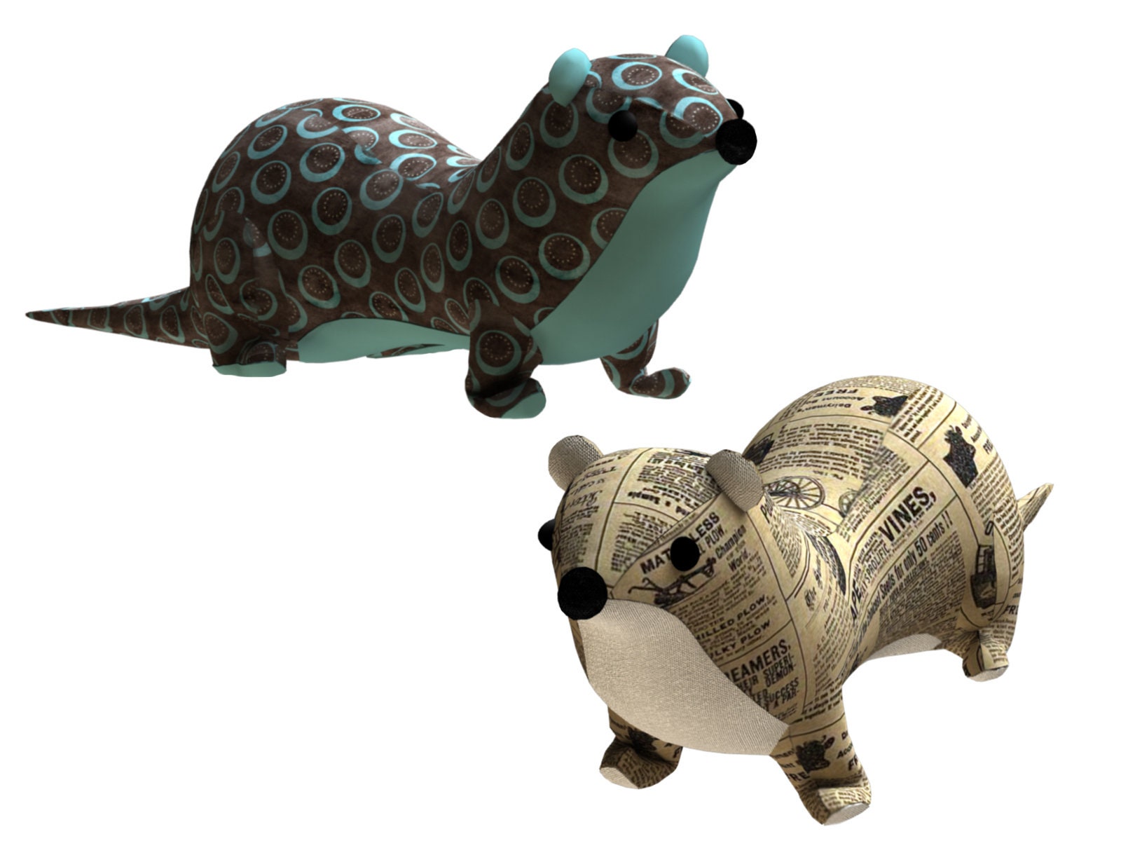 Otter Plush Sewing Pattern - Easy DIY Animal Plushie (PDF Pattern) - Etsy