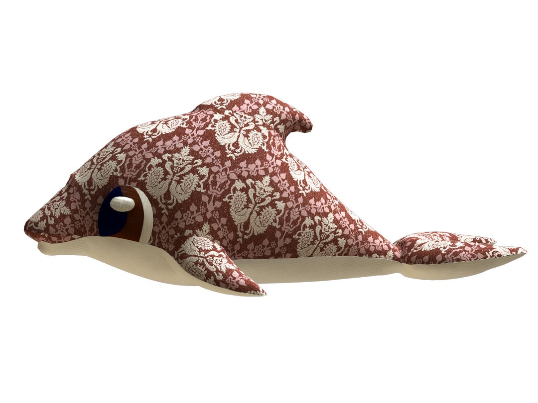 Dolphin PDF Plush Pattern + Resizing - Stuffed Dolphin Plush Sewing ...