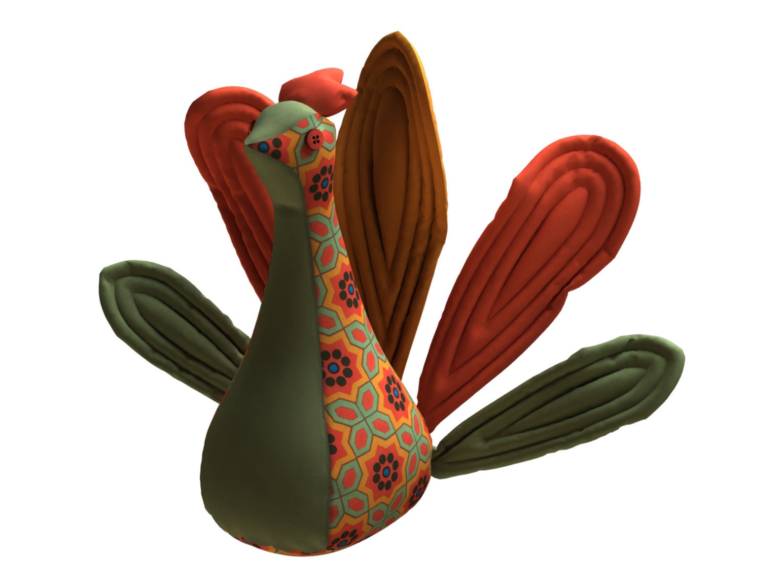 Peacock PDF Plush Pattern Resizing Easy Toy Sewing Pattern Plushie ...