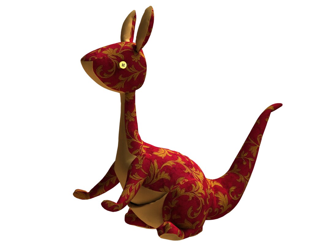 Kangaroo PDF Plush Pattern Resizing Kangaroo Easy Toy Sewing Pattern ...