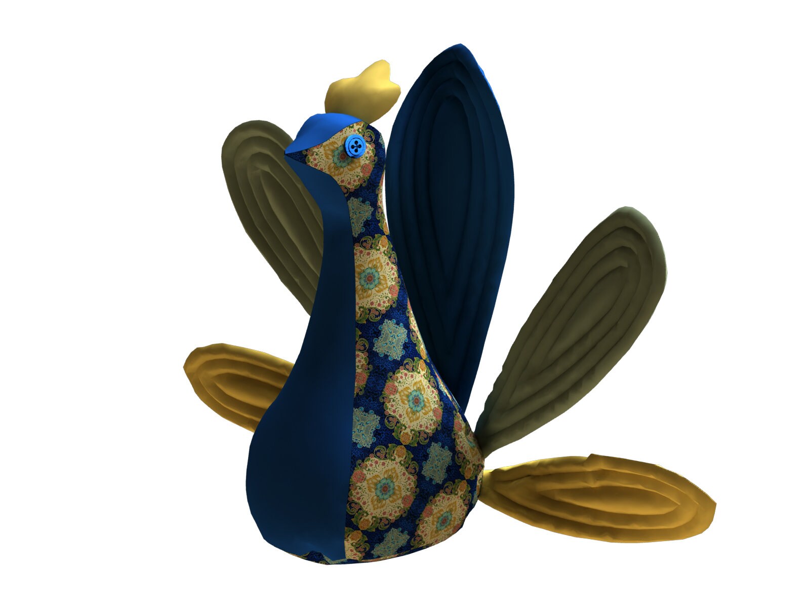 Peacock PDF Plush Pattern Resizing Easy Toy Sewing Pattern Plushie ...