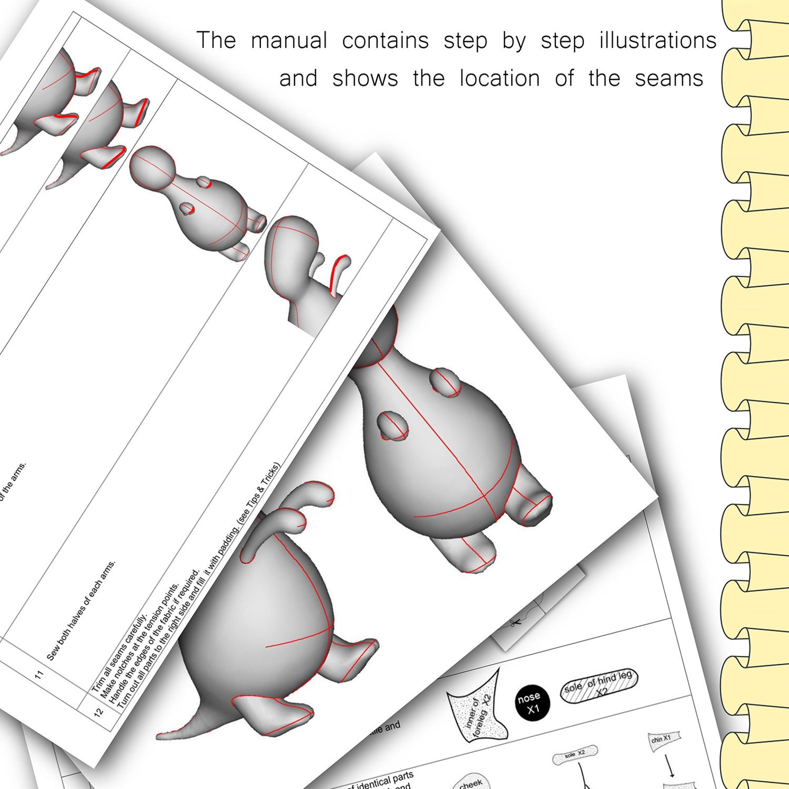 Moth PDF Plush Pattern Resizing Moth Easy Toy Sewing - Etsy