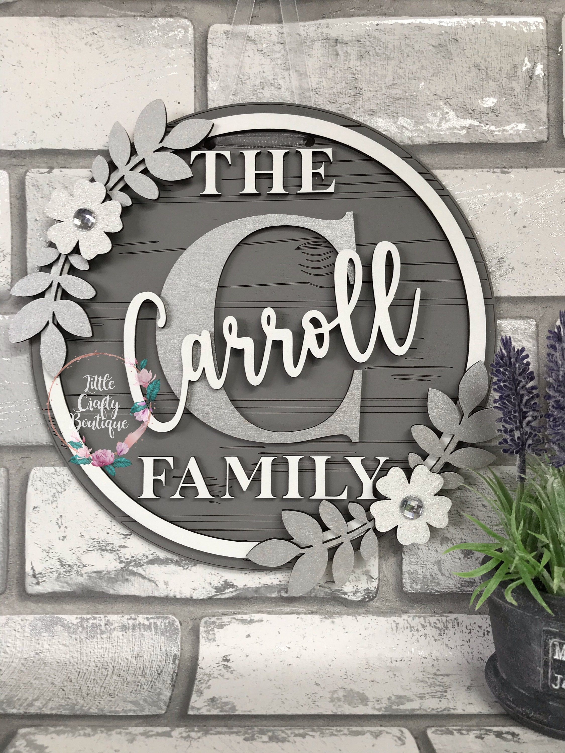 Personalised Family Name plaque. Initial Family sign. Family | Etsy