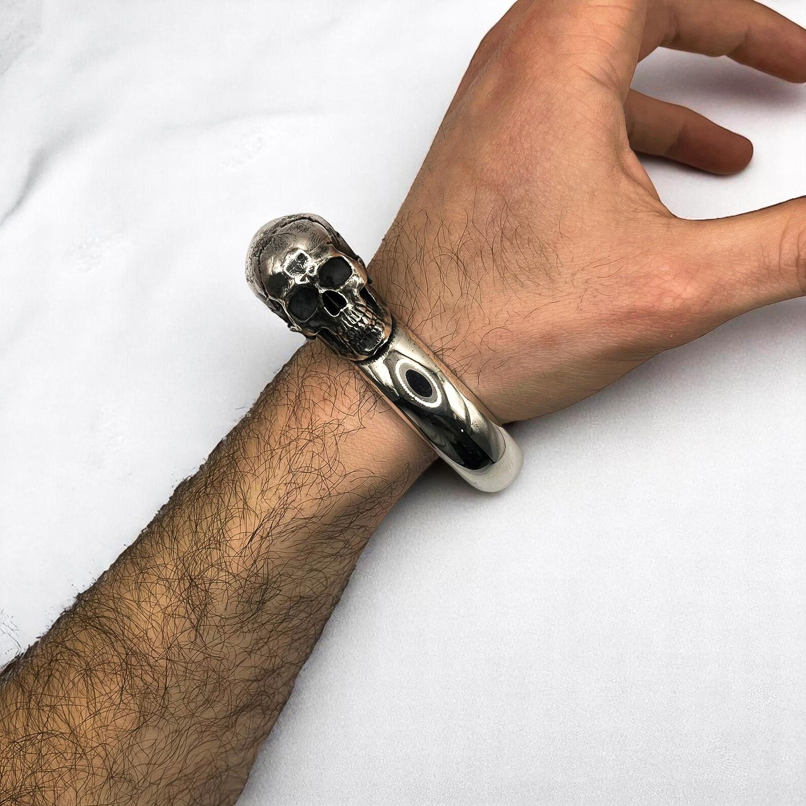 Huge and Heavy - Weathered Gothic Skull and Skeleton Bracelet ...