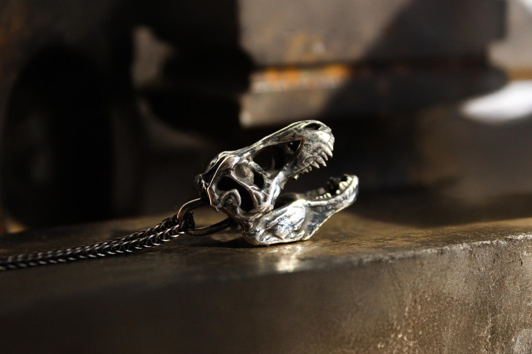 Turtles Of Grayskull Collana Teschio Dinosauro T-Rex Argento - Unisex ...