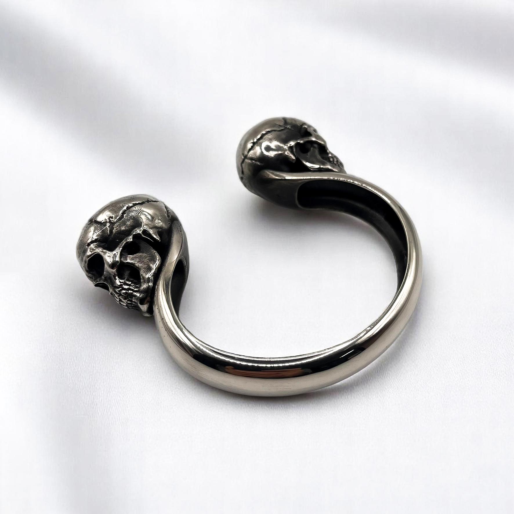 Huge and Heavy - Weathered Gothic Skull and Skeleton Bracelet ...