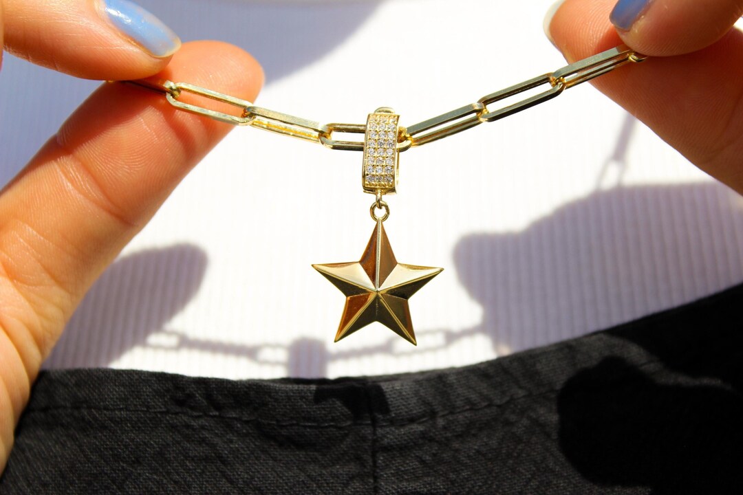 Celestial Splendor: 14K Gold Polaris Star Pendant Necklace 2.09gr. - Etsy