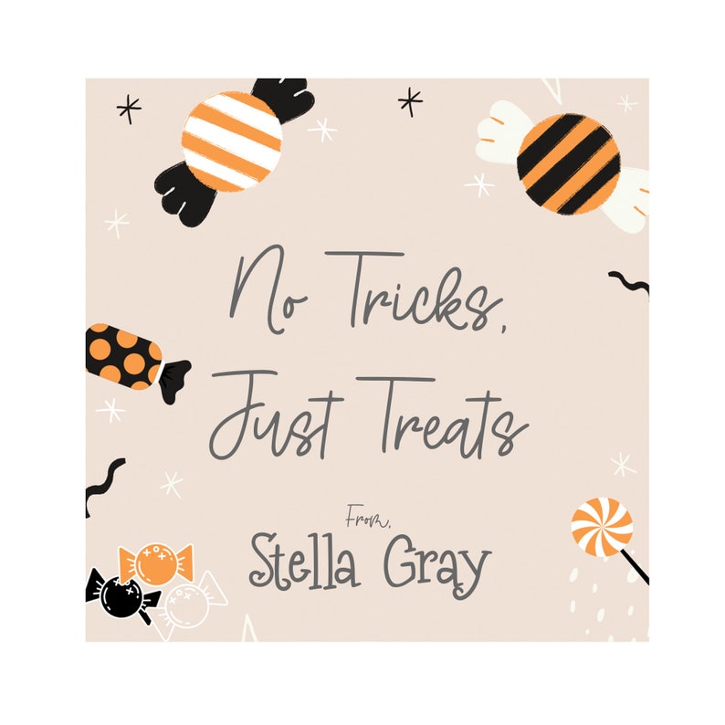 Halloween Gift Tag | Watercolor Halloween Gift Tag | No Tricks Just ...