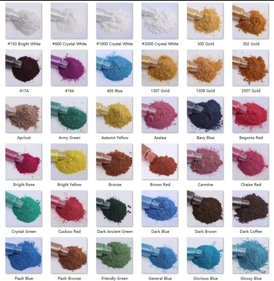 10g Mica Pigment Powder Color Dye Red Pigment ,gold , Blue Pigment ...