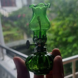 Vintage Miniature Mini Cobalt Glass Kerosene Oil Lamp Limited Stocks ...