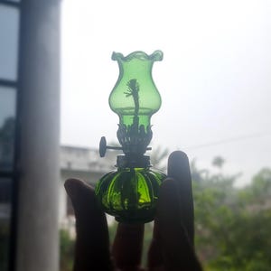 Vintage Miniature Mini Cobalt Glass Kerosene Oil Lamp Limited Stocks ...