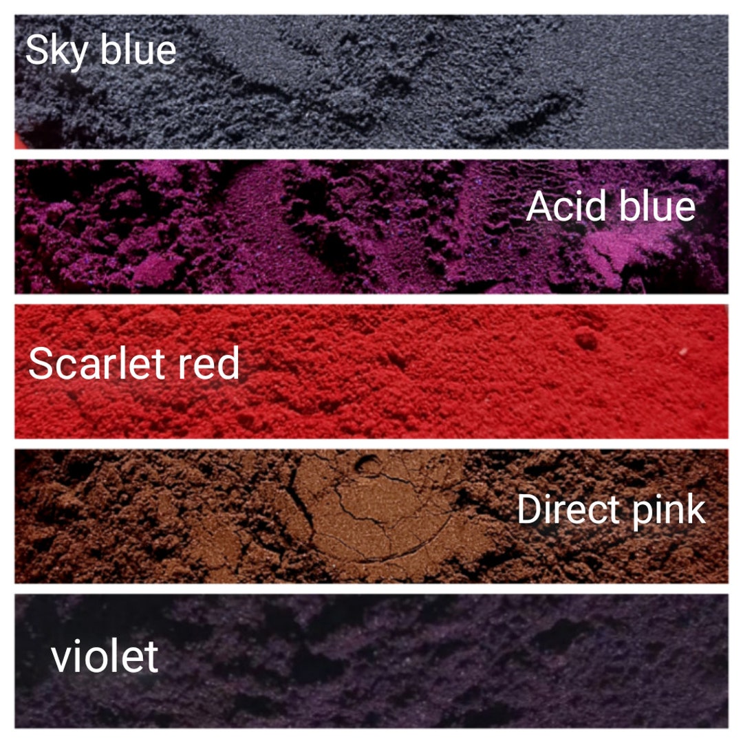 5 Color Kit Staining Kit Powder Violet , Sky Blue, Blue, Pink, Red ...