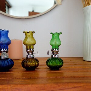 Vintage Miniature Mini Cobalt Glass Kerosene Oil Lamp Limited Stocks ...