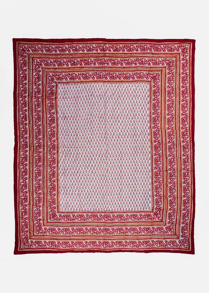 Indian Kantha Quilt Hand Block Print Kantha Throw Indian - Etsy