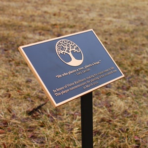 Bronze Plaque - Garden Stake Mount - Tree of Life Dedication Plaque ...