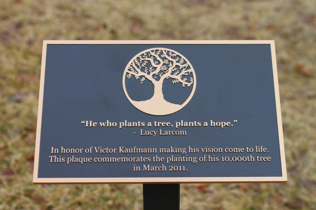 Bronze Plaque - Garden Stake Mount - Tree of Life Dedication Plaque ...