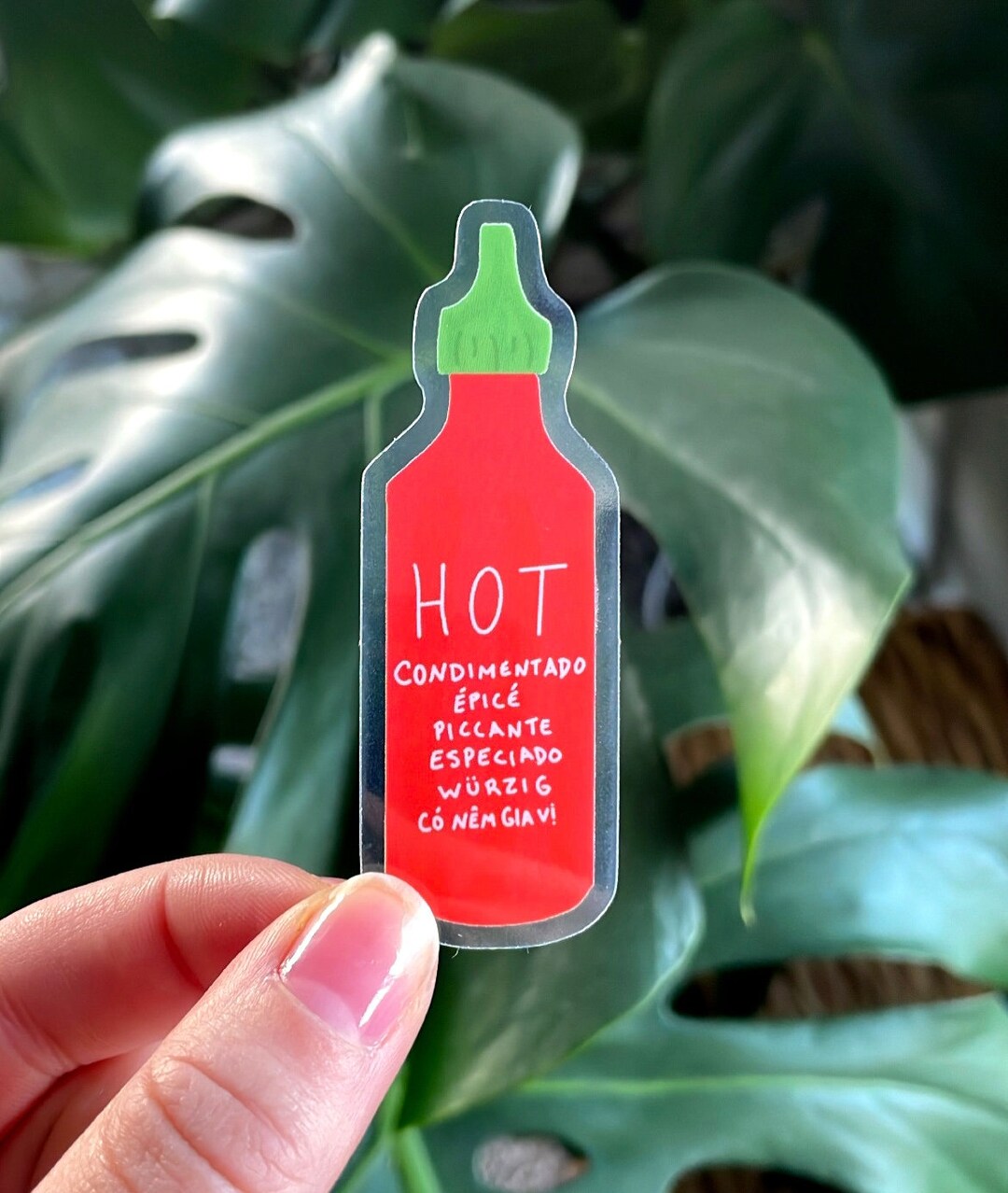 Hot Sauce Sticker Clear International Languages Cute Trendy Food ...