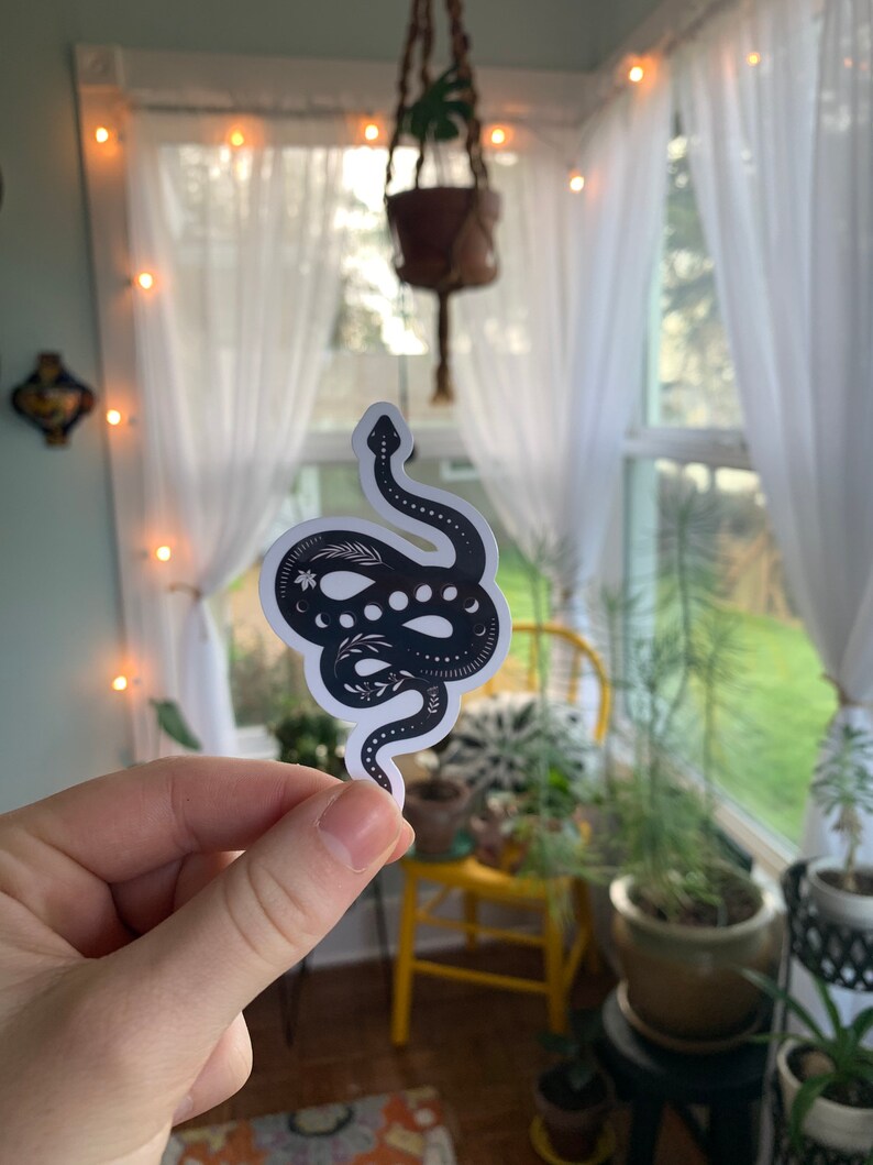 Decorated Snake Sticker Witchy Sticker Water Bottle | Etsy