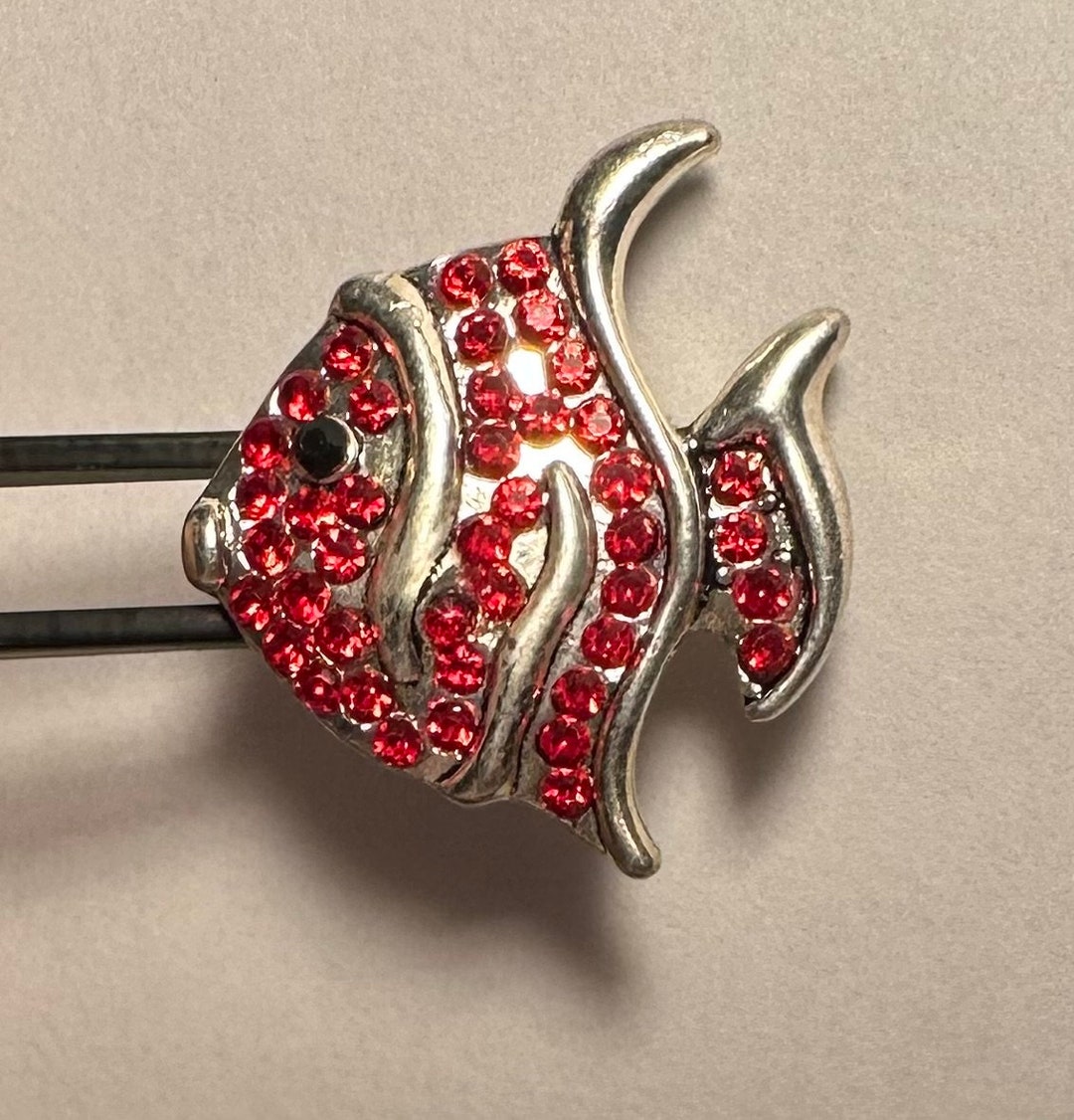 Red Gemmed Fish Snap (base Sold Separately) - Etsy