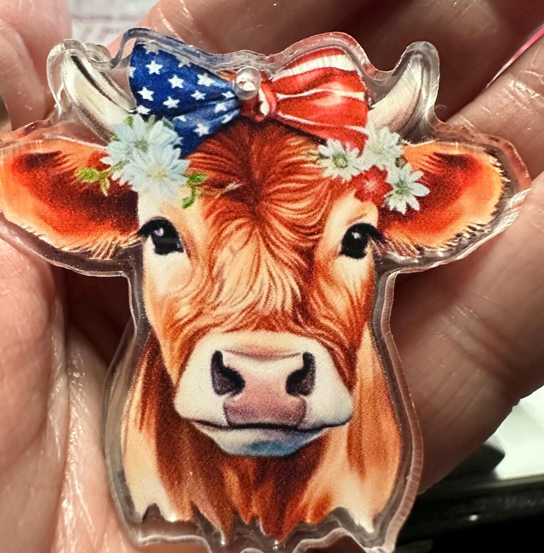 Highland Cow With Flowers and Ears - Etsy