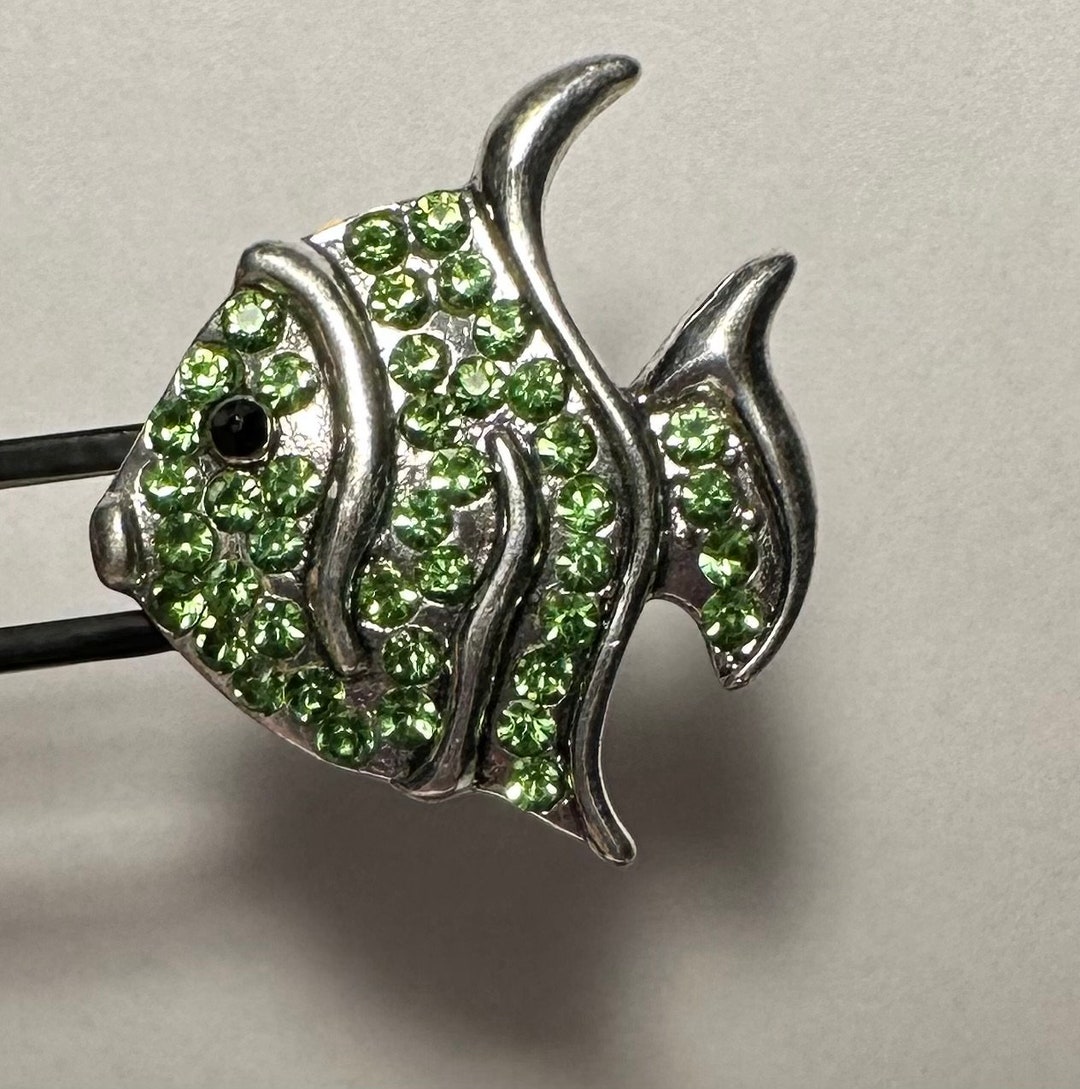 Green Gemmed Fish Snap (base Sold Separately) - Etsy
