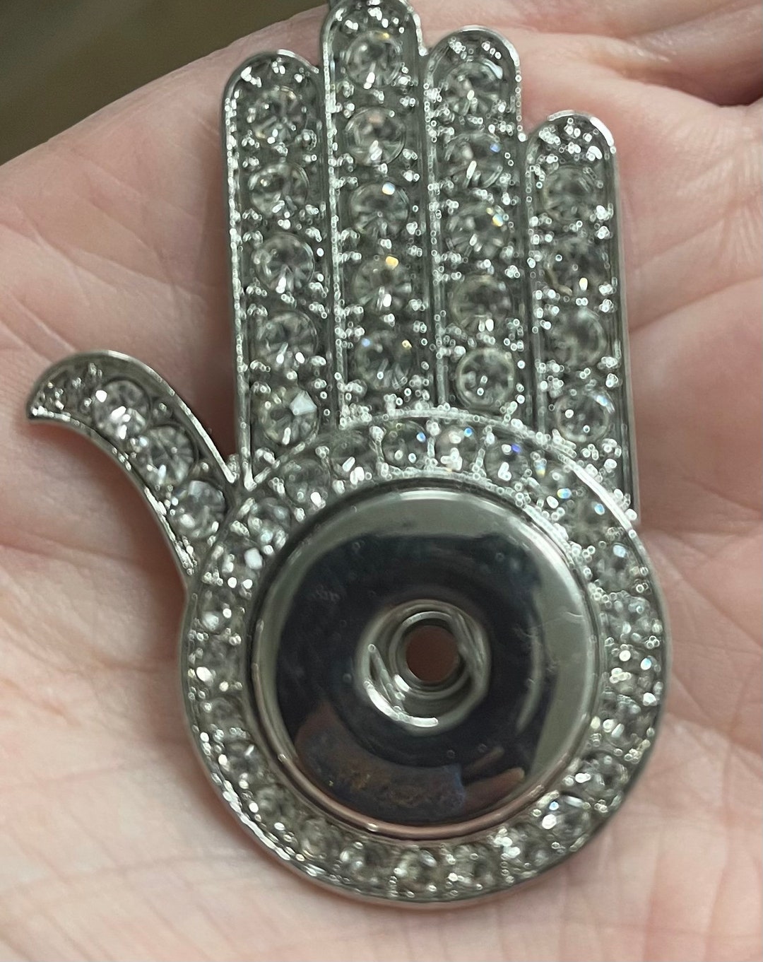 Silver Gemmed Hand Base (snaps Sold Separately) - Etsy