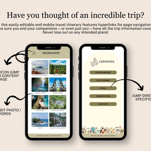 Editable Travel Itinerary as Digital Tourist Guide for Your Vacation ...