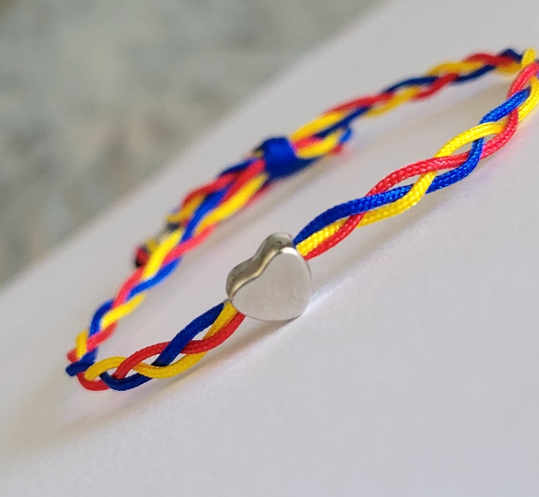 Fashion Tricolor Bracelet My Country Heart Woman Man Jewelry ...