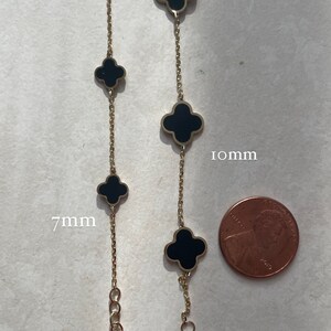 14k Solid Gold, Cable Link Chain, Colored Stone Flower Bracelet 10mm - Etsy