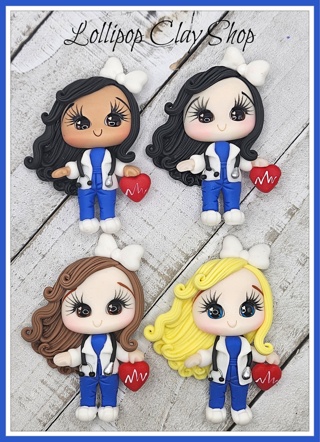 Nurse Clays, Doctor Clay Dolls for Bows-polymer Clay Bow Center Clay ...