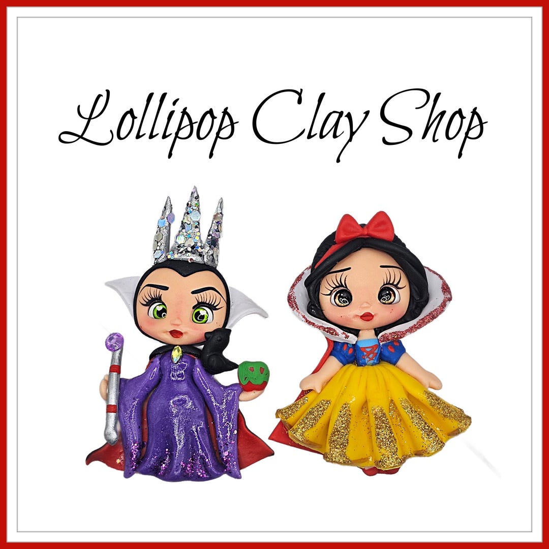 Woodland Princess & Evil Stepmom for Bows- Clay Bow Center Clay Doll ...