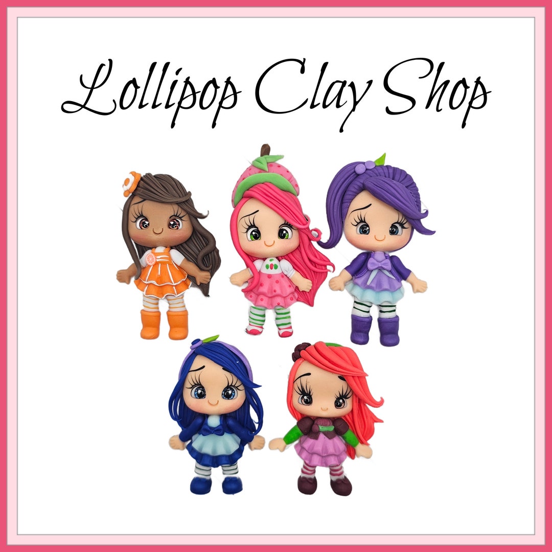Strawberry Girl Clay Doll- Clays for Bows- Clay Doll, Clay Dolls, Bow ...