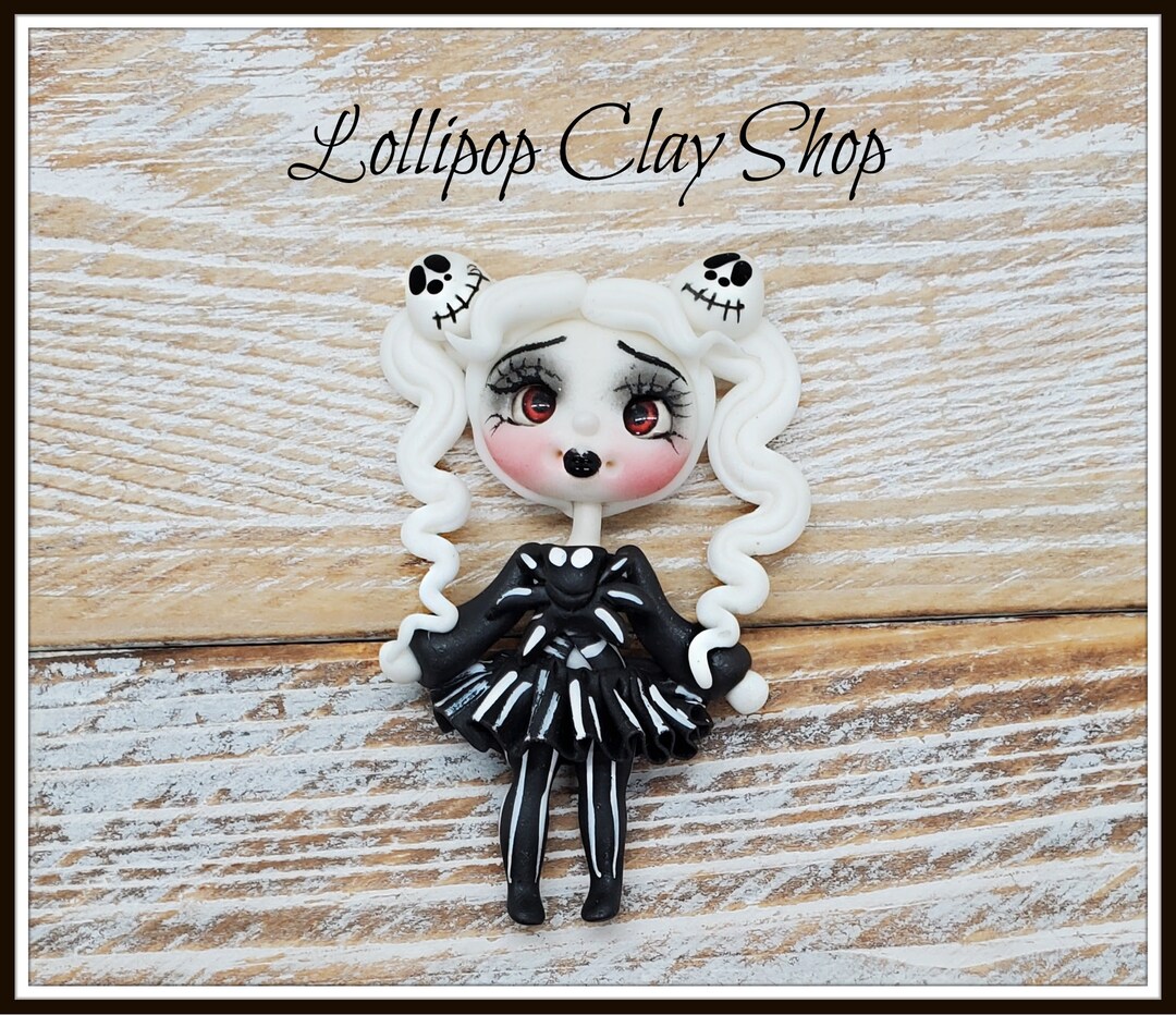 Skeleton Clays for Bows-polymer Clay Bow Center Clay Doll, Clay Dolls ...