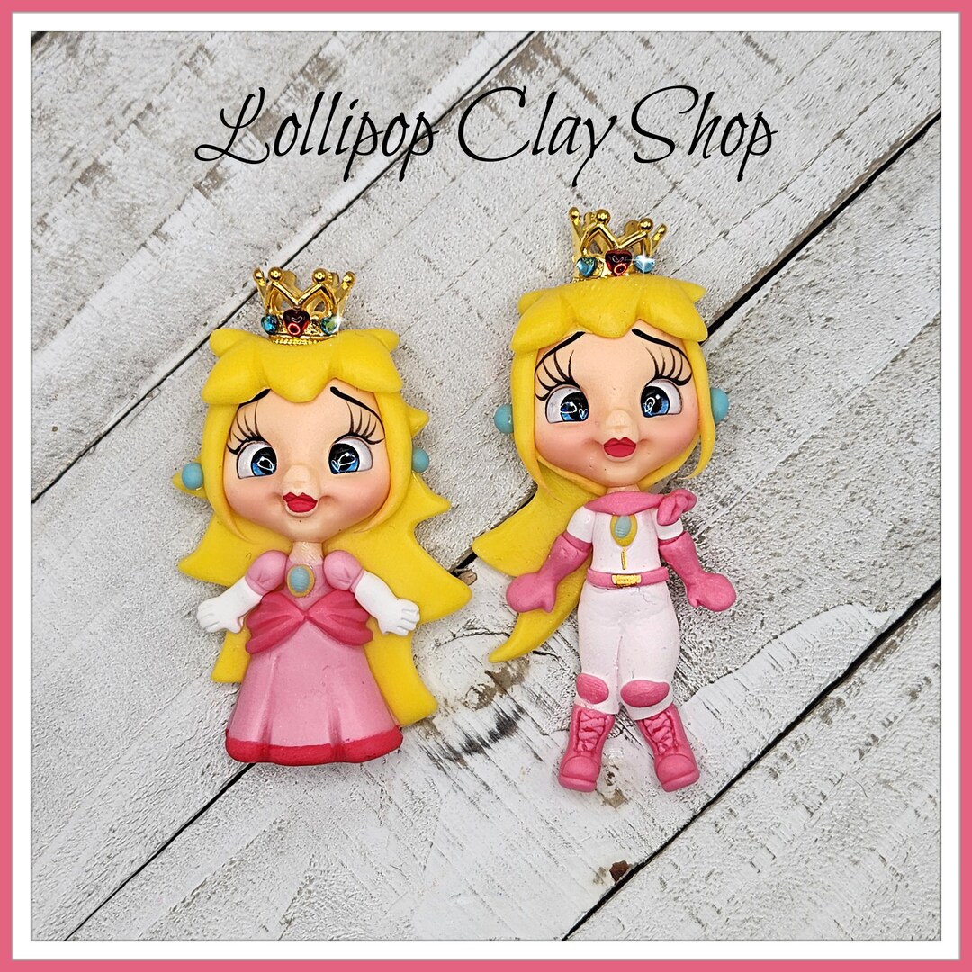 Plumber Brothers Princess Clay Doll-polymer Clay Bow Center Clay Doll ...