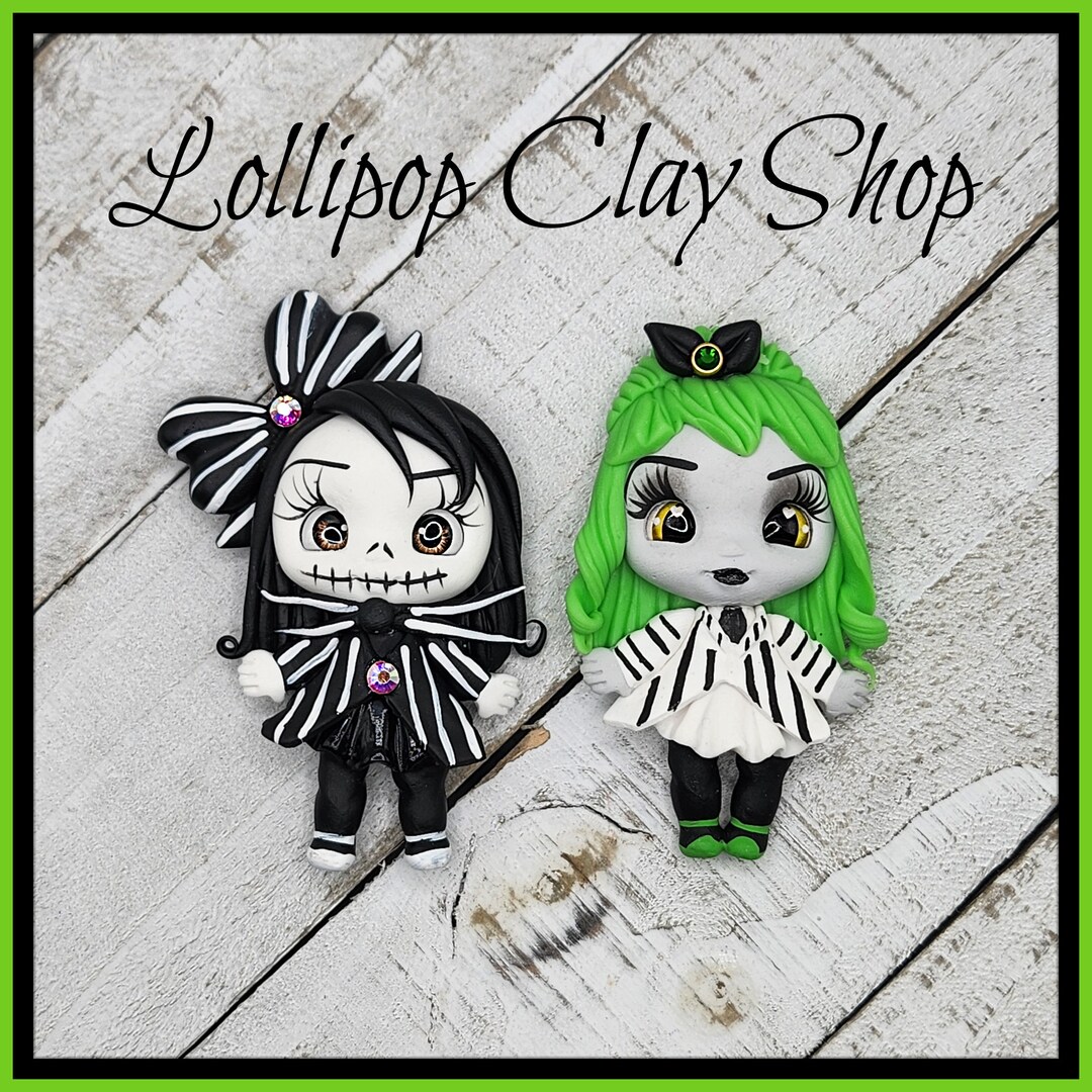 Skeleton Girl or Beetle Girl Clay Doll Clays for Bows-polymer Clay Bow ...