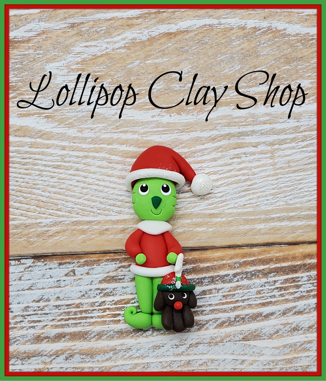 Grinch-polymer Clay Bow Center Clay Doll, Clay Dolls, Bow Centerpieces ...
