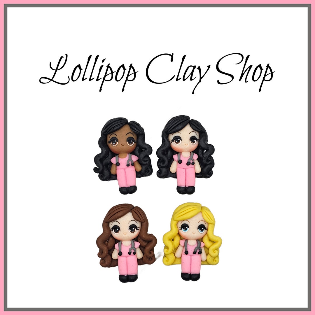 Nurse Clays, Doctor Clay Dolls for Bows-polymer Clay Bow Center Clay ...