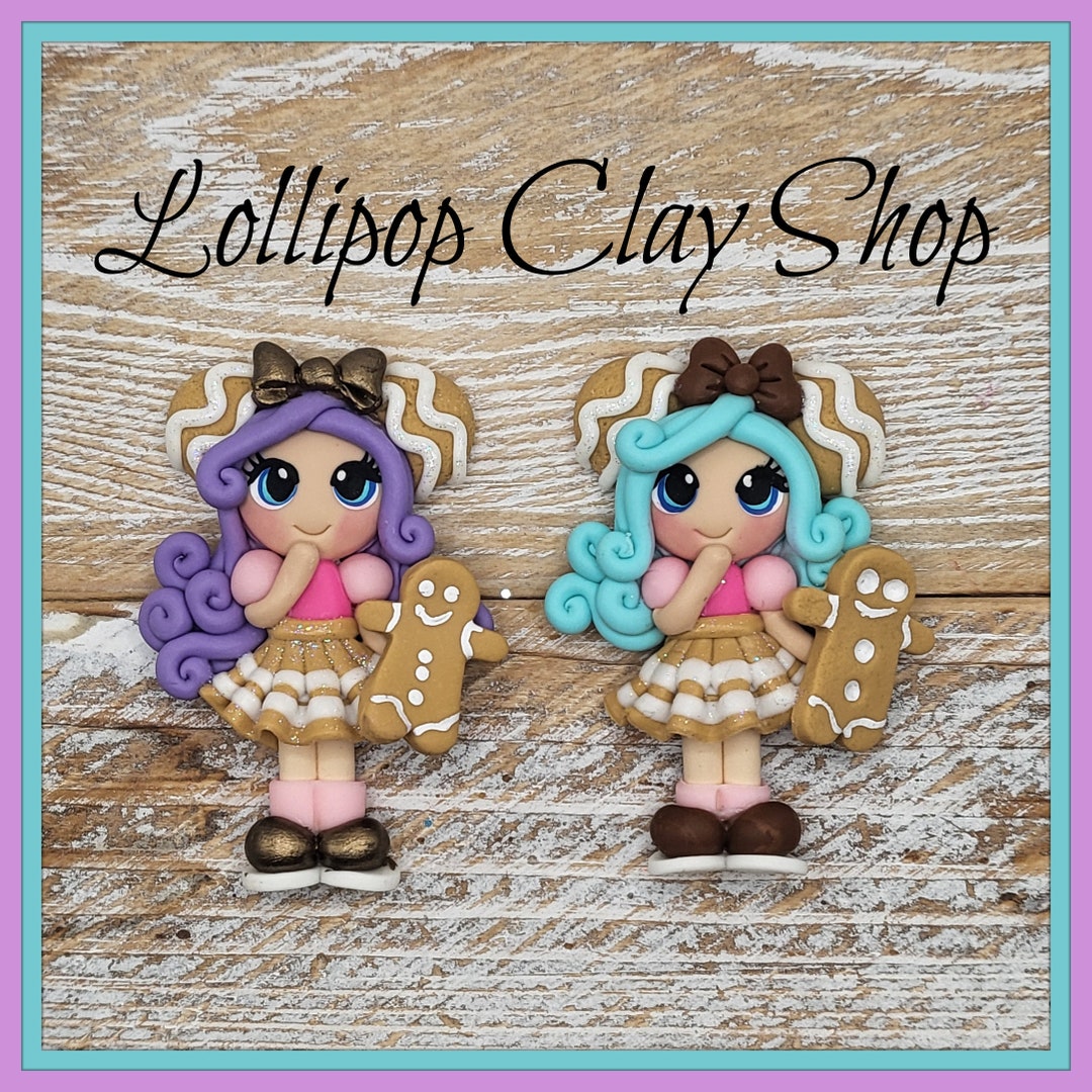 Christmas Girls for Bows-polymer Clay Bow Center Clay Doll, Clay Dolls ...