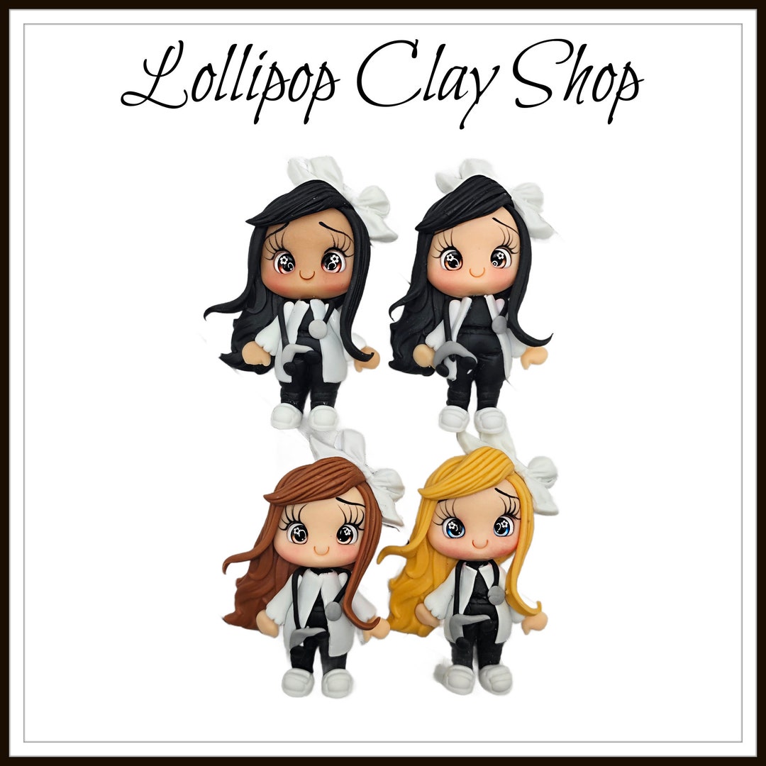 Nurse Clays, Doctor Clay Dolls for Bows-polymer Clay Bow Center Clay ...