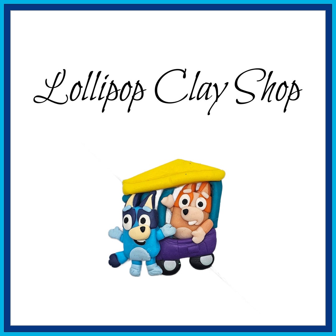 Blue and Brown Dog Clays for Bows- Clay Bow Center Clay Doll, Clay ...