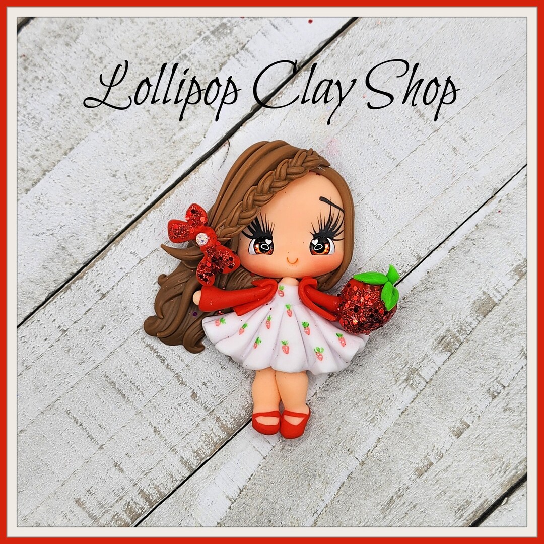Strawberry Girl Clay Doll Clays for Bows Clay Doll Clay - Etsy
