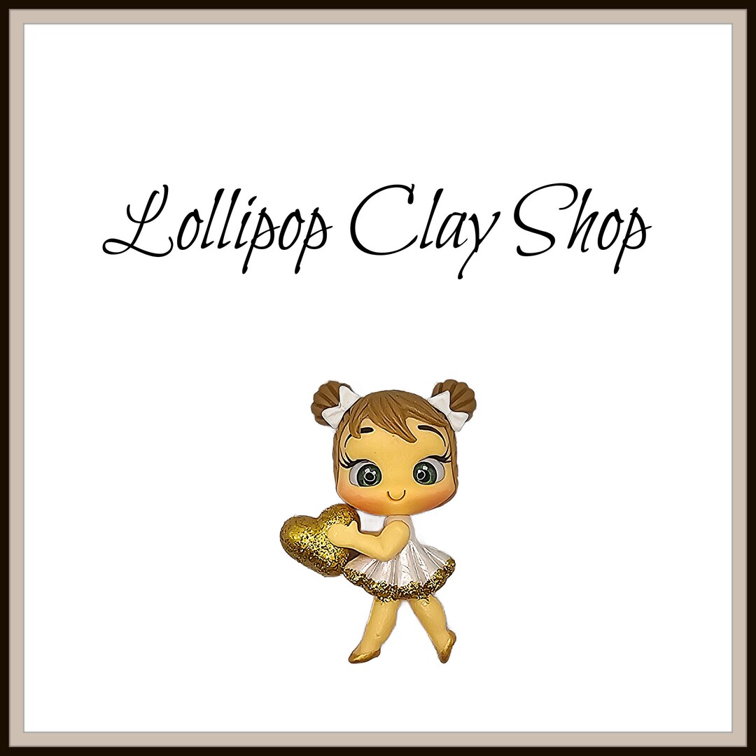New Years Clay Doll- Clays for Bows- Clay Bow Center Clay Doll, Clay ...