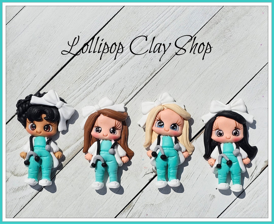 Nurse Clays, Doctor Clay Dolls for Bows-polymer Clay Bow Center Clay ...