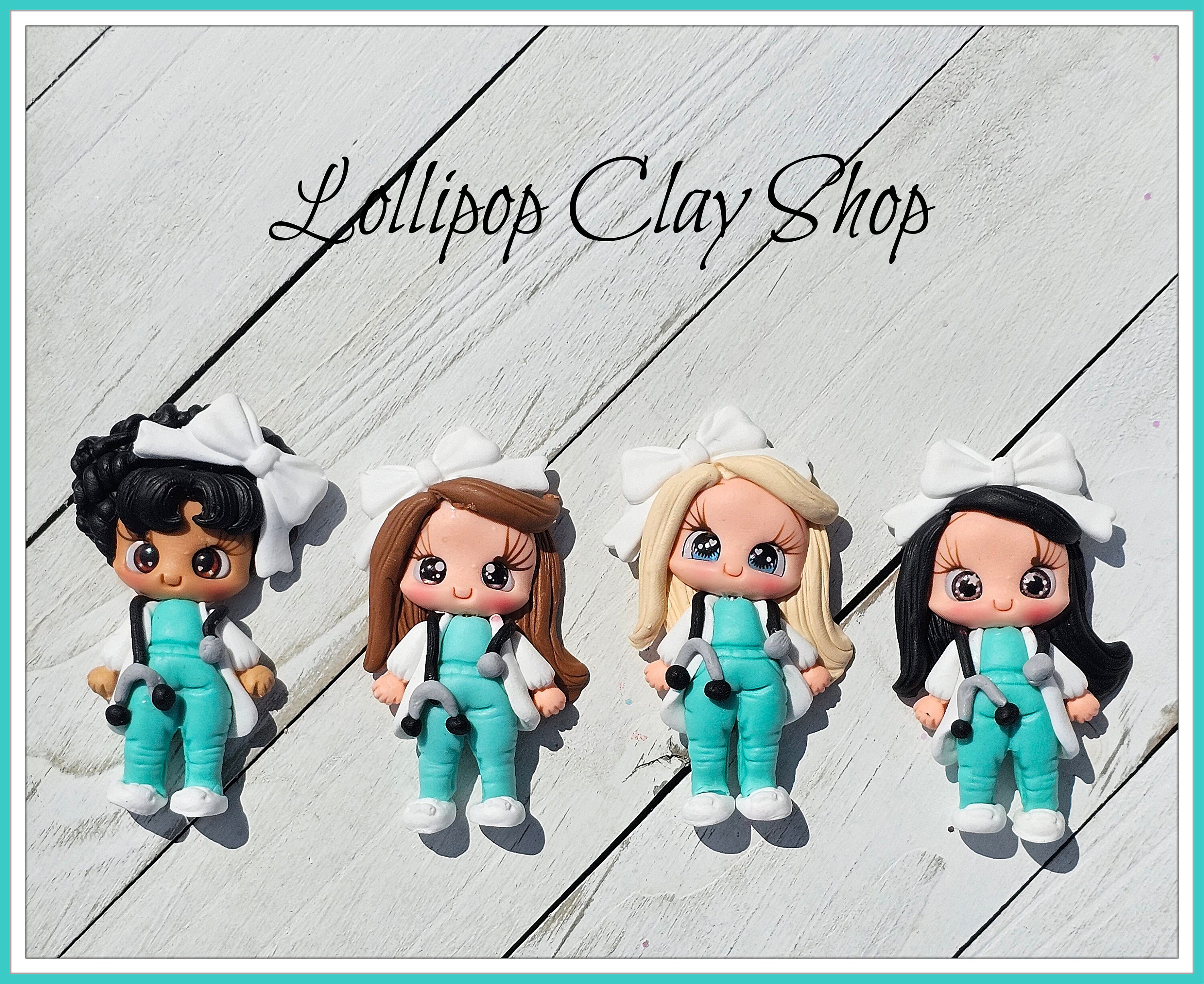 Nurse Clays, Doctor Clay Dolls for Bows-polymer Clay Bow Center Clay ...