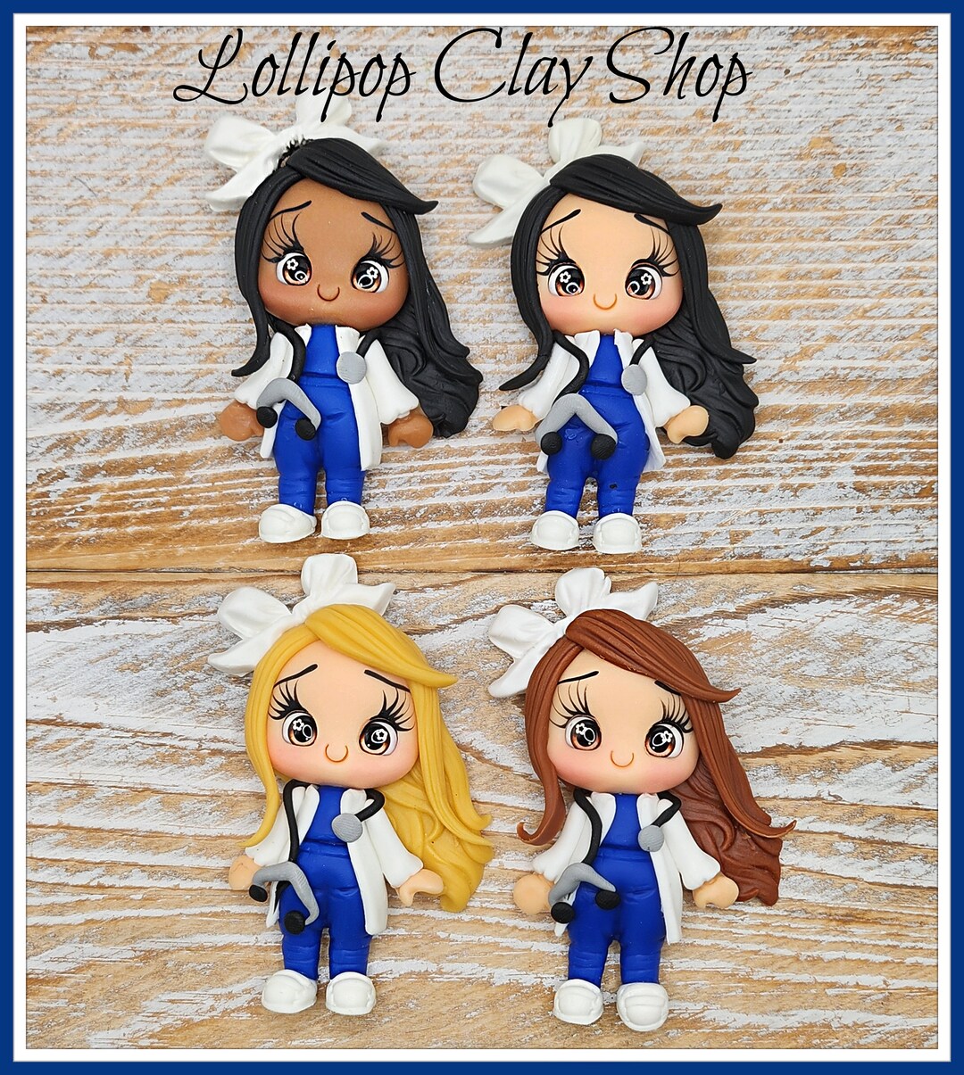 Nurse Clays Doctor Clay Dolls for Bows-polymer Clay Bow - Etsy