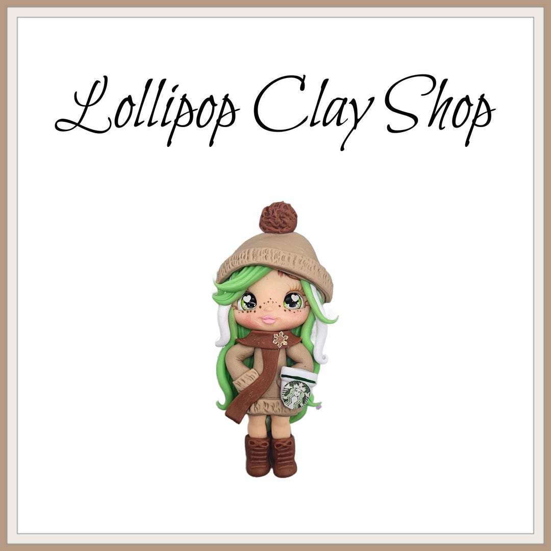 Starbucks Girls for Bows-polymer Clay Bow Center Clay Doll, Clay Dolls ...