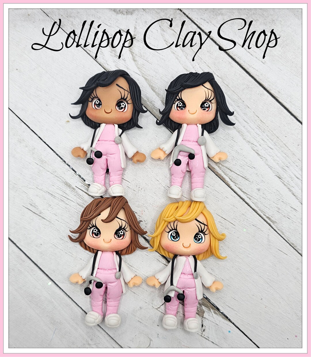 Nurse Clays, Doctor Clay Dolls for Bows-polymer Clay Bow Center Clay ...